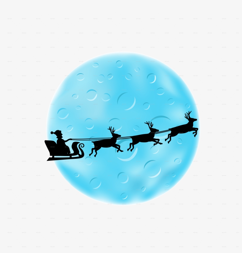 Blue Moon And Flying Santa - 4961x4961 PNG Download - PNGkit
