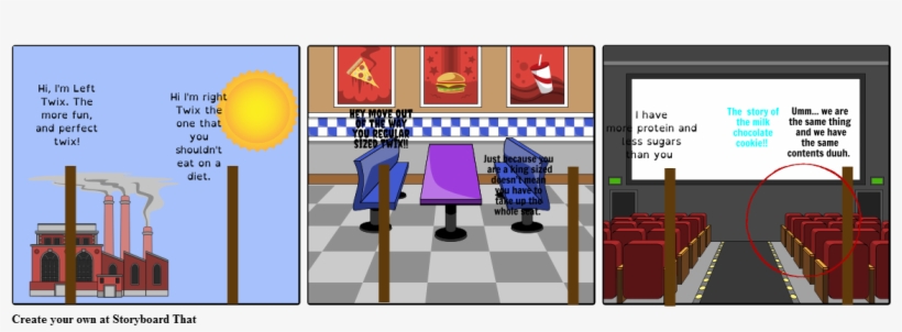 The Left And Right Twix Skit - Storyboard - 1164x385 PNG Download - PNGkit