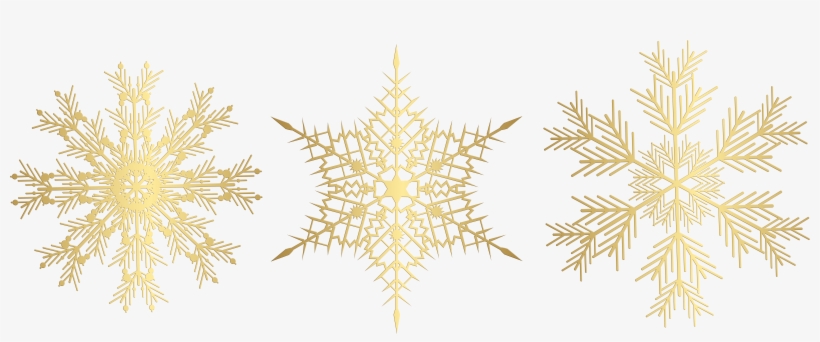 Gold Snowflake Png - 8000x2996 PNG Download - PNGkit