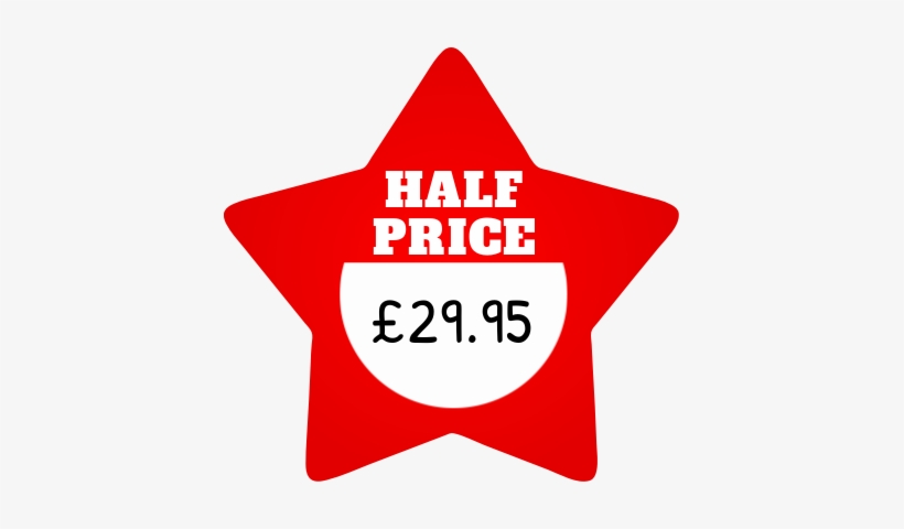 Half Price Sticker - 413x400 PNG Download - PNGkit