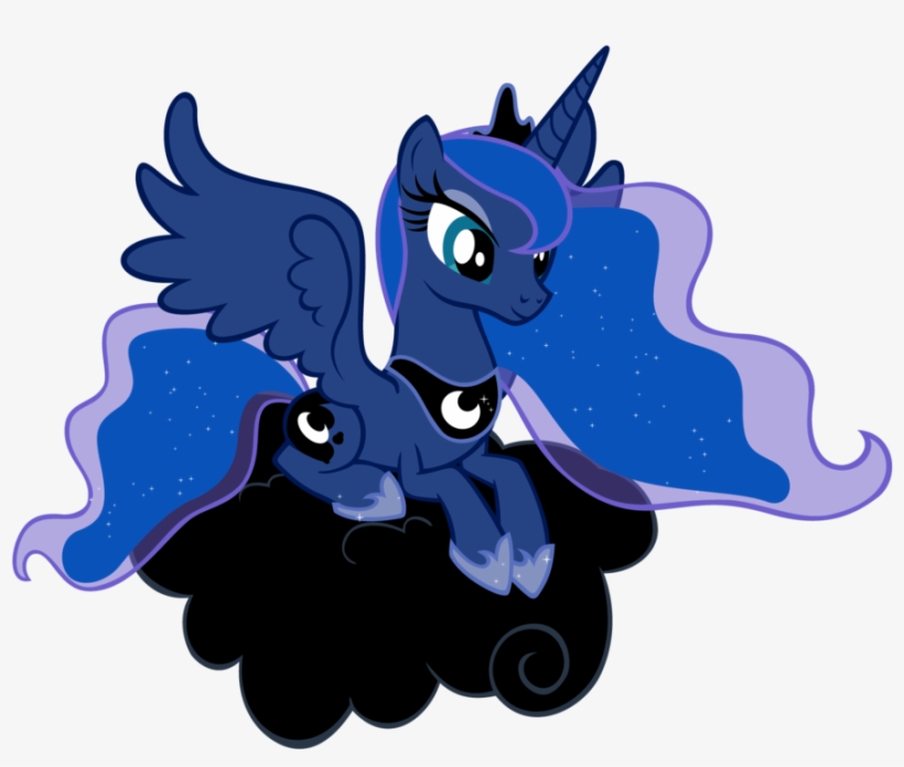 Princess Luna Png - Princess Luna On A Cloud - 900x710 PNG Download ...