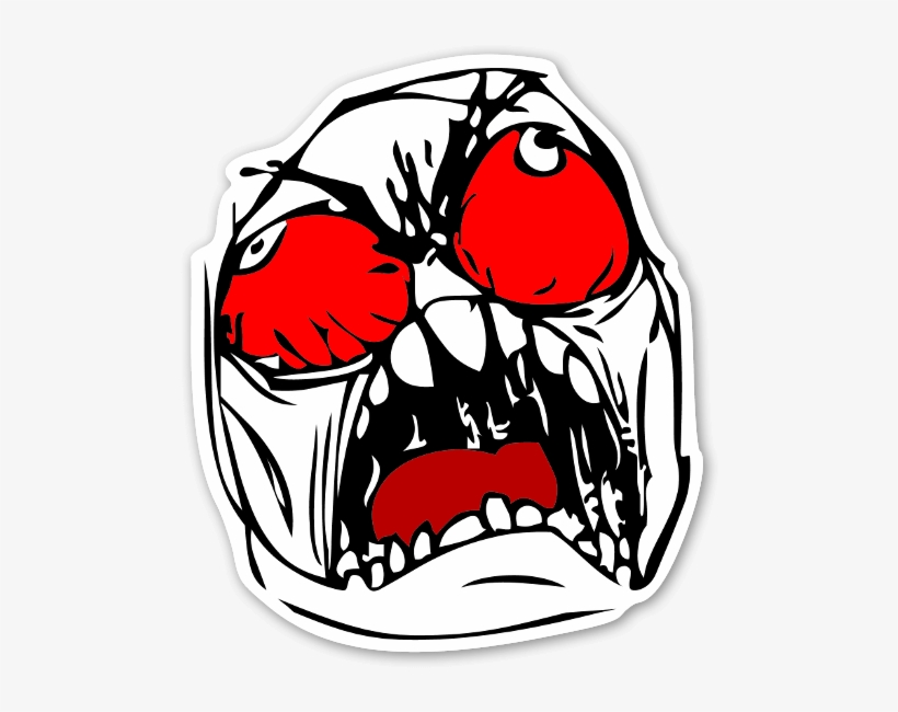 Download Transparent Memes Colorful Rage Face Sticker - Rage Png - PNGkit