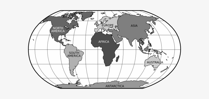 Download Transparent World Map Black And White Continents - Death ...