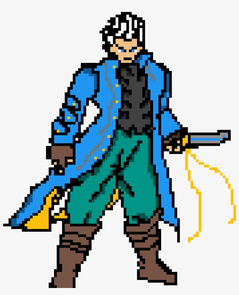 Vergil Pixel Art - Illustration - 1200x1200 PNG Download - PNGkit
