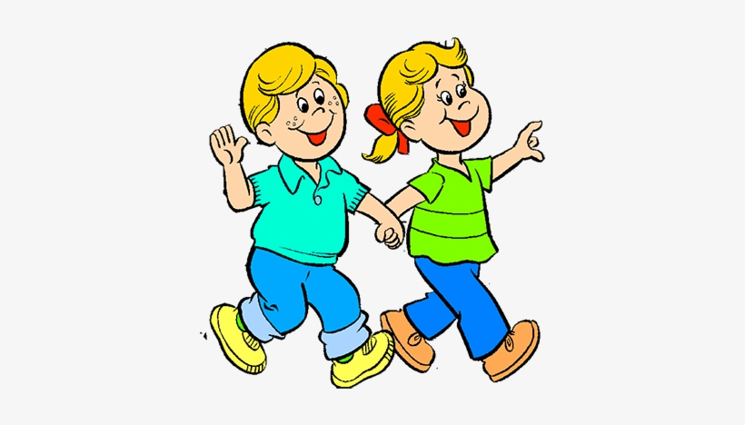 Happy-kids - Clip Art Walking - 400x398 PNG Download - PNGkit