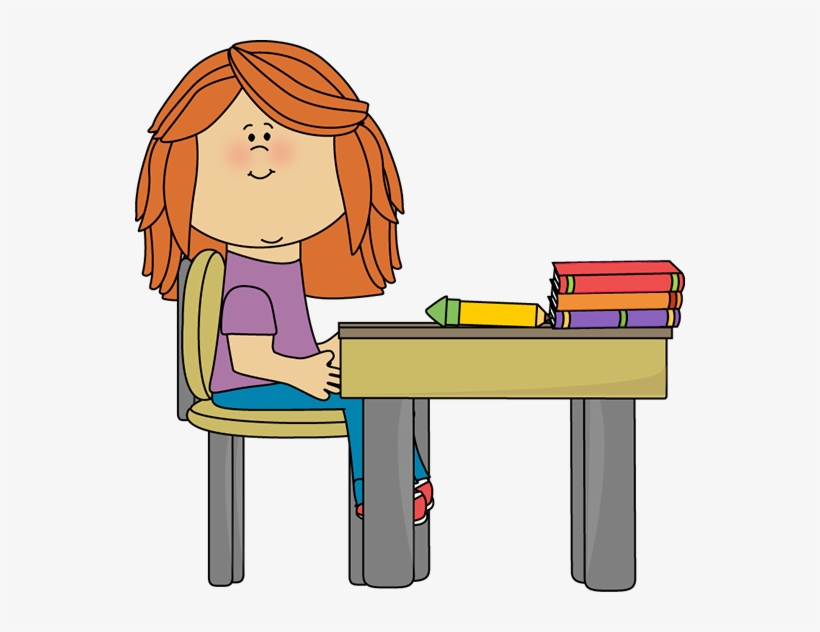 Kids Clip Art Images Vector Little Girl - Clip Art Student Desk ...