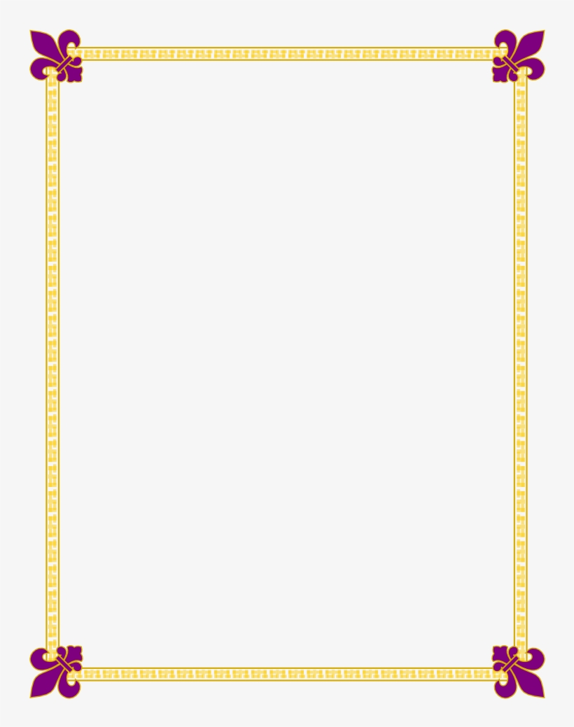 Fleur De Lis Gold And Purple Border - Professional Certificate ...