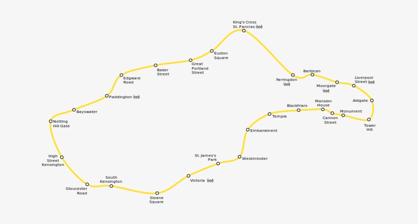 The Circle Line Before Extension To Hammersmith - Circle Line Map ...