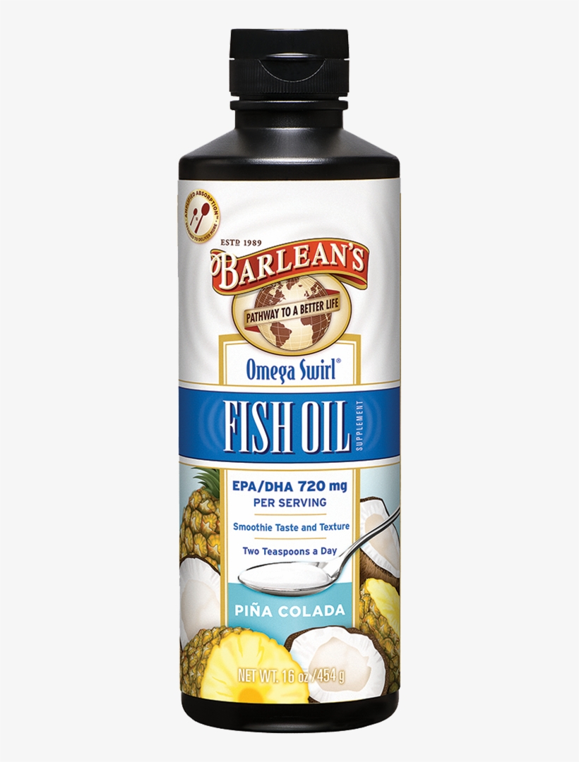 Barlean's - Omega Swirl Omega-3 Fish Oil Pina Colada - 317x1000 PNG ...