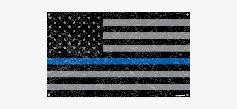 Rough Thin Blue Line American Flag Banner - Thin Blue Line Flag Psd ...