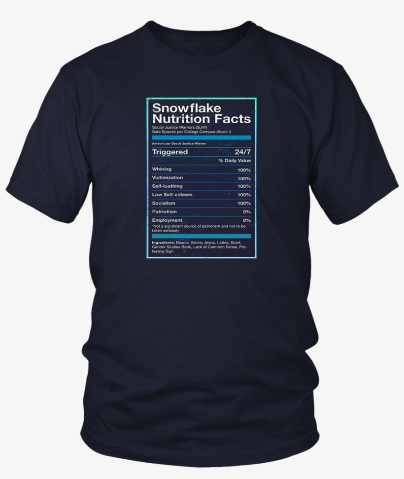 Snowflake Nutrition Facts T Shirt Funny Political T - Unisex Tee ...