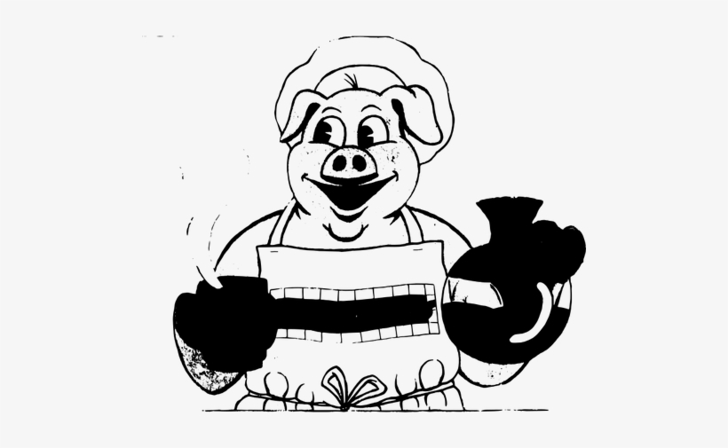 Pig Eating Breakfast Clipart - Babi Vektor - 500x425 PNG Download - PNGkit