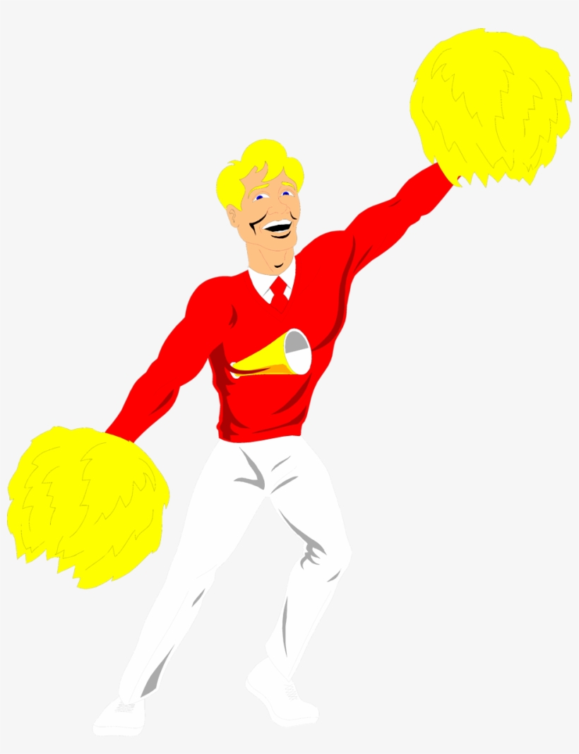 Jpg Black And White Stock Male Cheerleader Clipart - Cheerleader Male ...