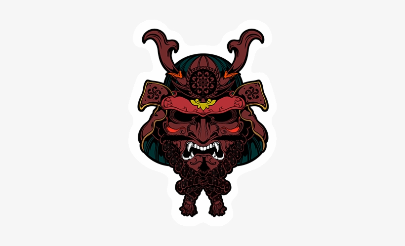 Samurai Png Details About Samurai Mask Sticker Vinyl - Samurai Mask ...