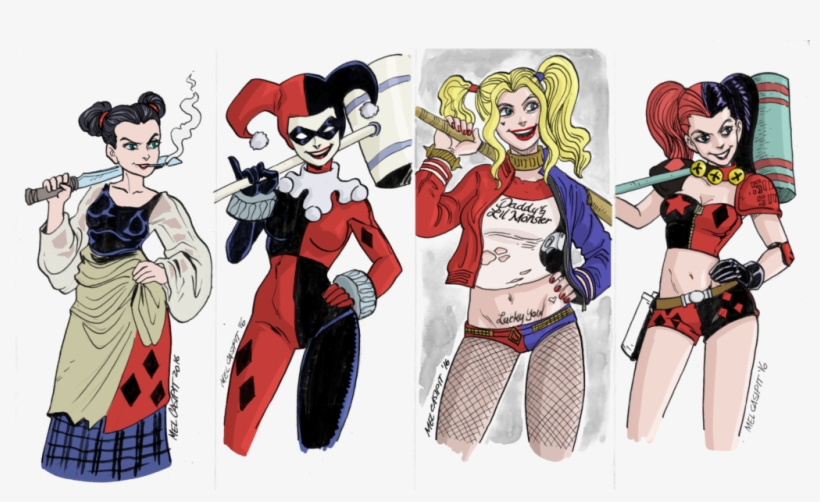 Different Versions Of Harleyquins - Harley Quinn - 1024x577 PNG Download - PNGkit
