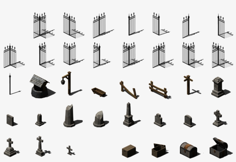 Fence - Isometric Assets Png - 1024x640 PNG Download - PNGkit