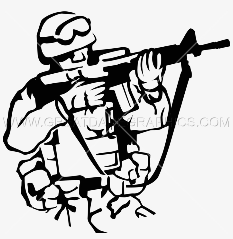 American Soldier Drawing At Getdrawings - Black And White Soldier ...