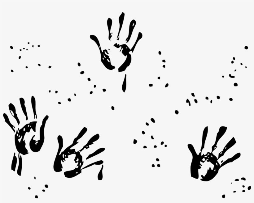 Handprint Clipart Small - Muddy Hand Prints - 958x722 PNG Download - PNGkit