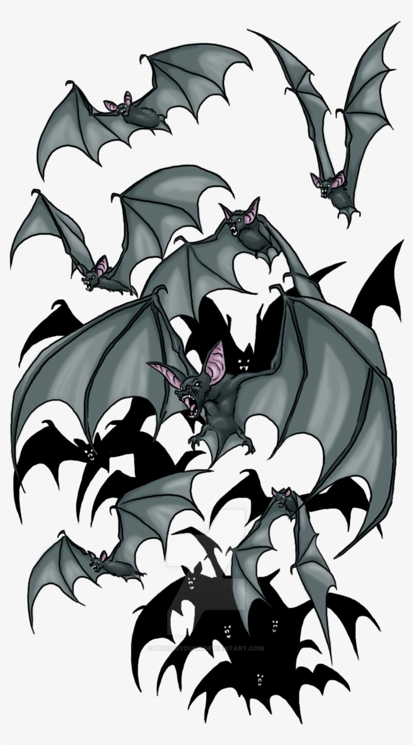Drawn Bat Swarm Bat - D&d 5e Swarm Of Bats - 800x2206 PNG Download - PNGkit