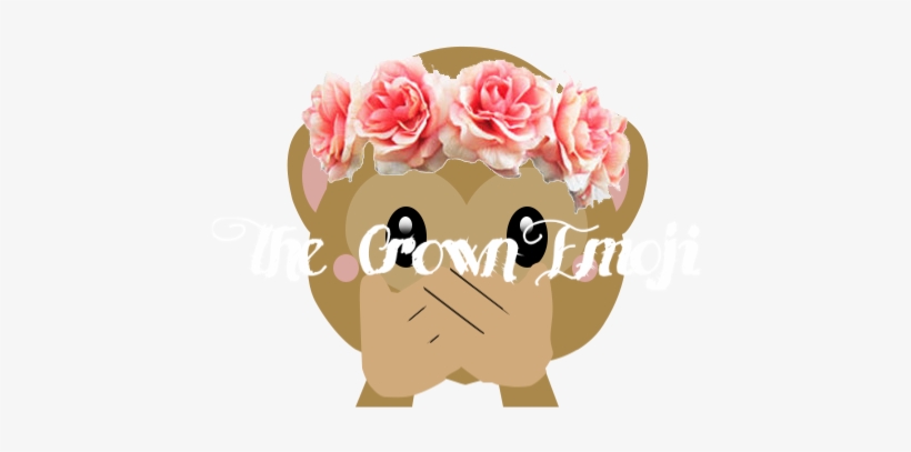 The Crown Emoji - Flower Crown Monkey Emoji - 500x346 PNG Download - PNGkit