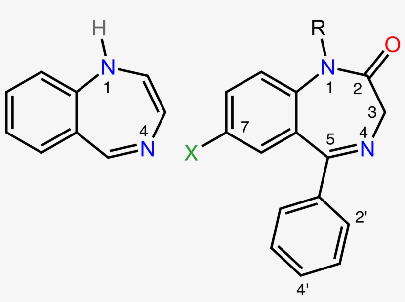 Benzodiazepine - Benzodiazepine Structure - 2480x1771 PNG Download - PNGkit