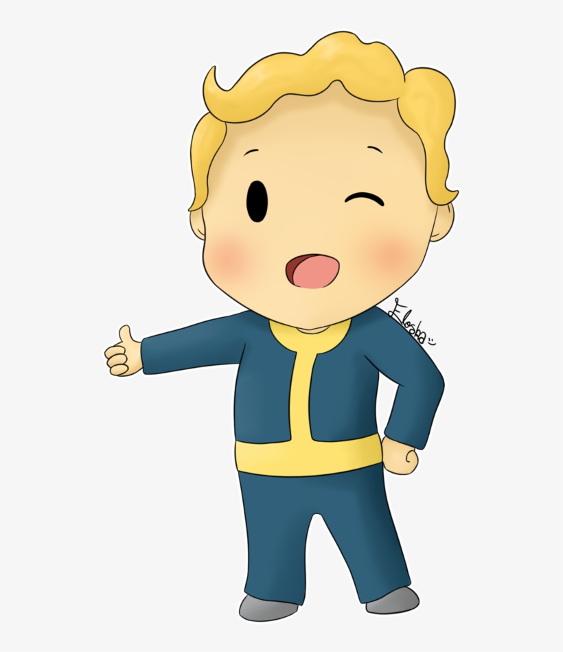 Chibi Vault Boy By Eloska On Deviantart Clipart Royalty - Fall Out 4 ...