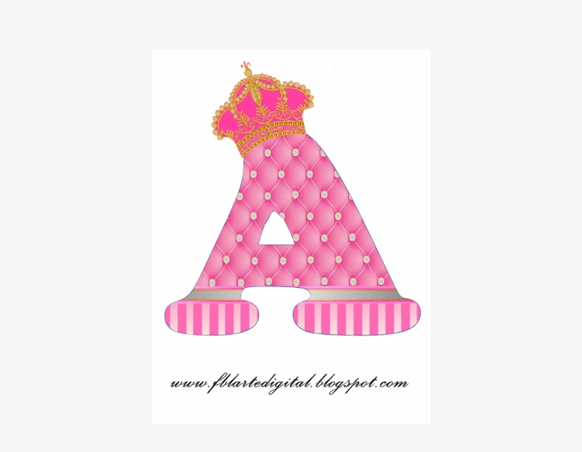 Alfabeto Con Corona Dorada Y Rosa - Letra A Na Cor Rosa - 640x576 PNG ...