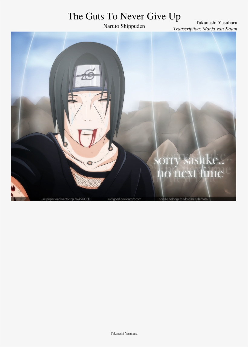 The Guts To Never Give Up Sheet Music Composed By Takanashi - Naruto ...