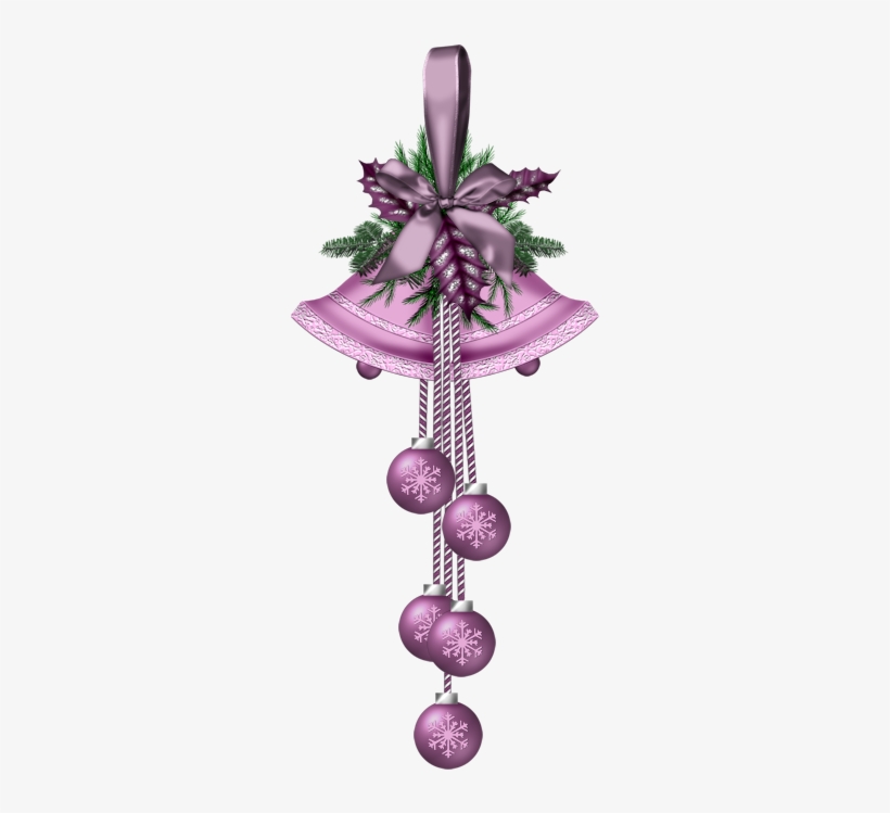 Christmas Purple Bells And Ornaments Clip Art - Purple Christmas Bells ...