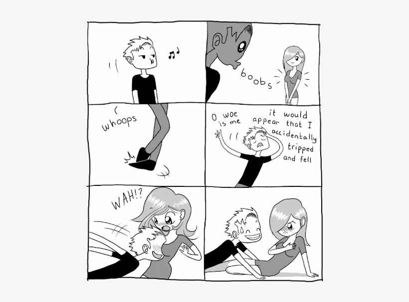 Lionel Lauer Made Me Aware That - Boob Squeeze Comic - 506x556 PNG Download - PNGkit