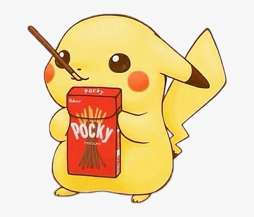 💖not My Art💖 Pikachu Is Eating Pocky Kawaii Pikachu - Kawaii Pikachu ...