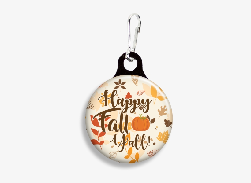 Happy Fall Y'all - Promotional Zoogee 1-1/8 Round Metal Zipper Pull Tag ...