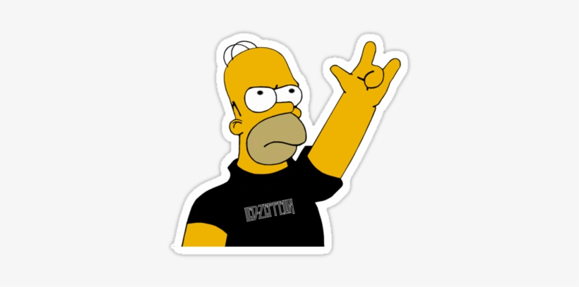 Led Zeppelin On Twitter - Homer Simpson Rock Png - 375x360 PNG Download ...