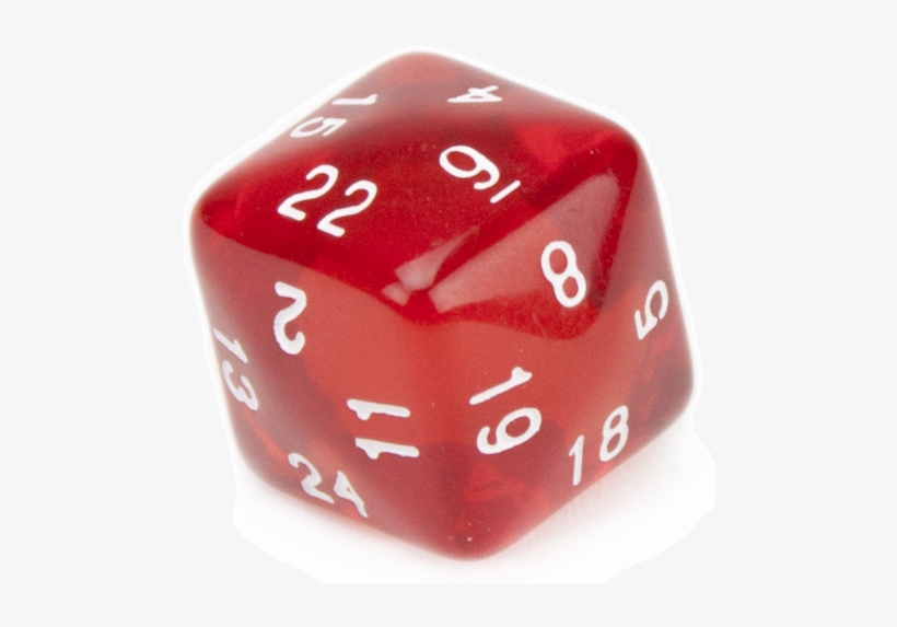 24 Sided Translucent Red With White Numbers Polyhedral - 24 Sided Dice ...