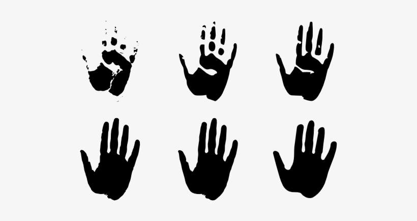 Kids Hand Prints Black And White