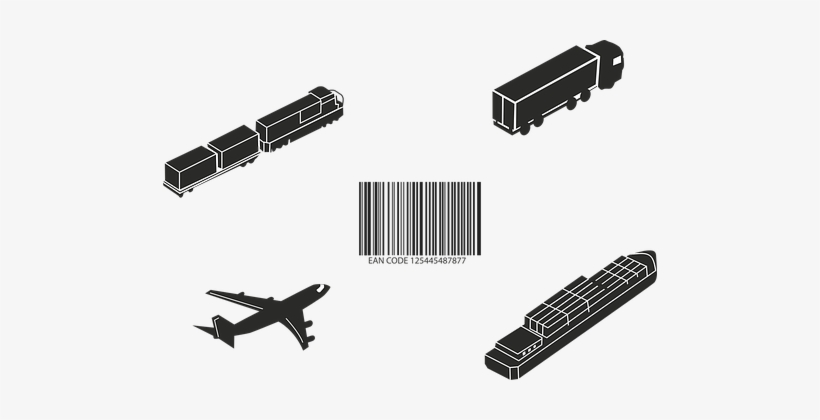 Barcode Plane Truck Cargo Train Ship Pixab - Tren De Carga Png ...