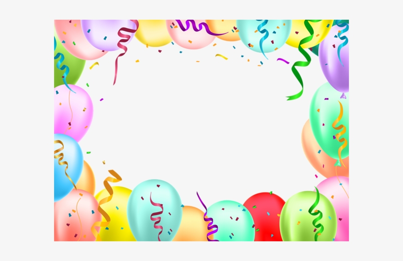 Birthday Border With Balloons Transparent Image - Transparent Birthday ...