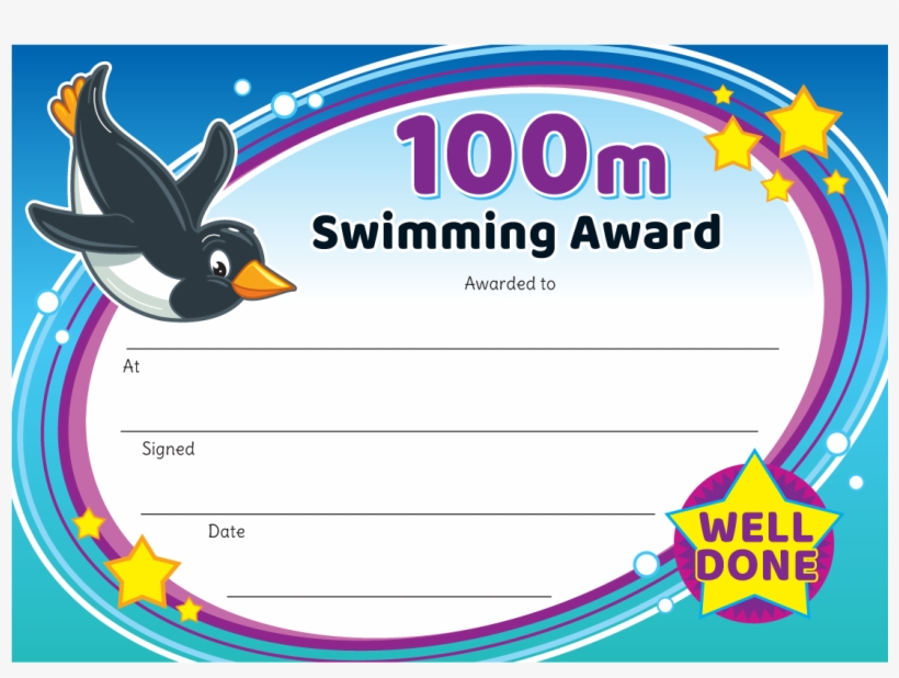 Download Transparent 100m Swimming Certificate - PNGkit