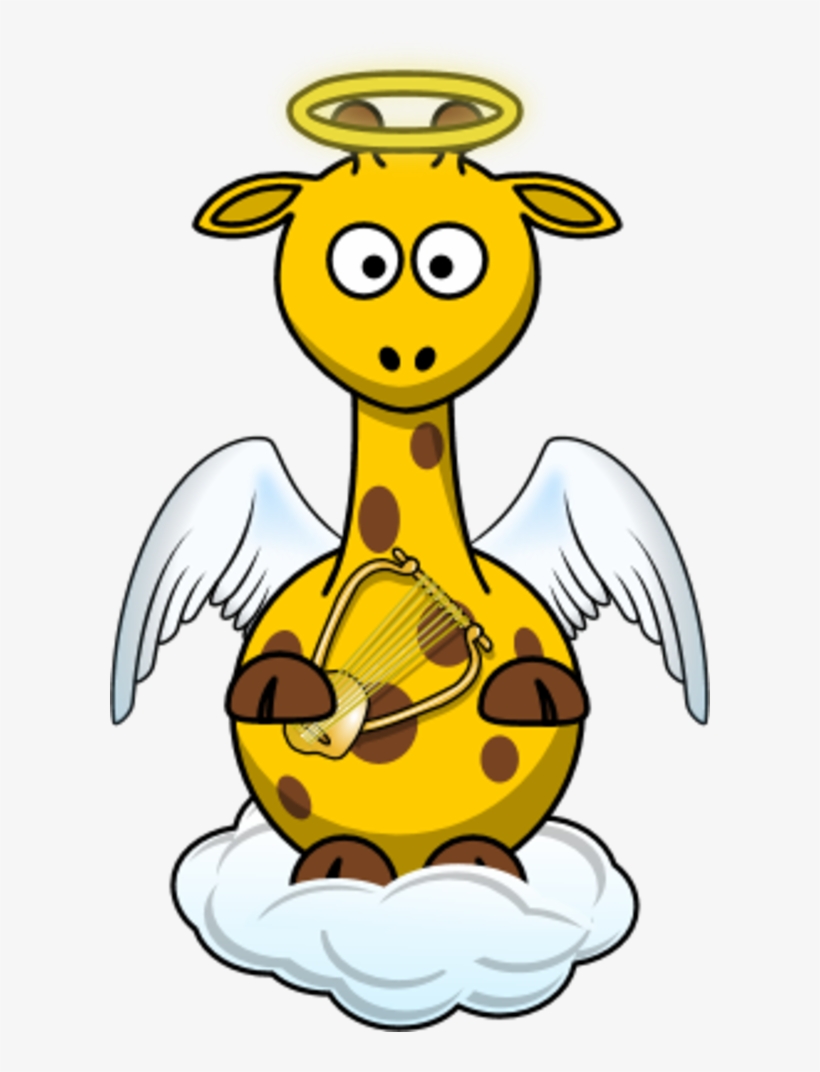 Angel Wings Clipart - Cartoon Giraffe - 600x992 PNG Download - PNGkit
