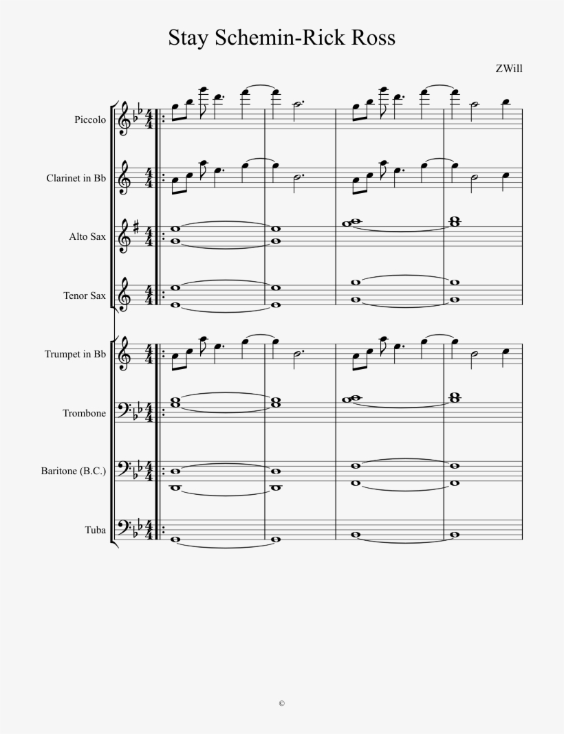 Stay Schemin-rick Ross Sheet Music Composed By Zwill - Sheet Music ...