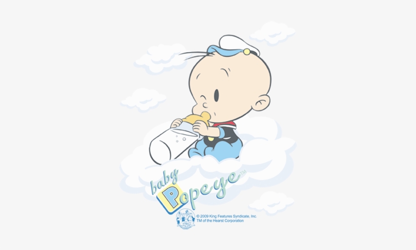 Popeye Baby Clouds Baby Bodysuit - Baby In Popeye - 354x427 PNG ...