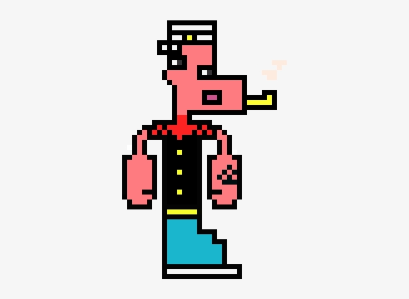 Popeye Sprite - Pixel Art - 360x520 PNG Download - PNGkit