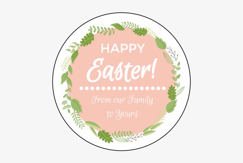 Florid Easter Circle Labels Pre-designed Label Template - Sticker ...