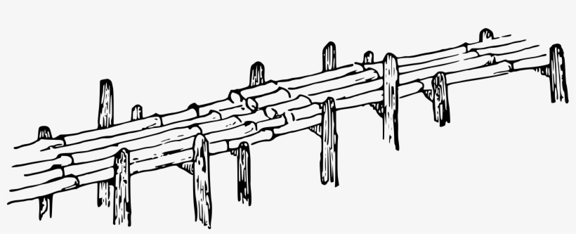 Log Bridge Drawing Bamboo Computer Icons - Bamboo Bridge Clipart Black ...