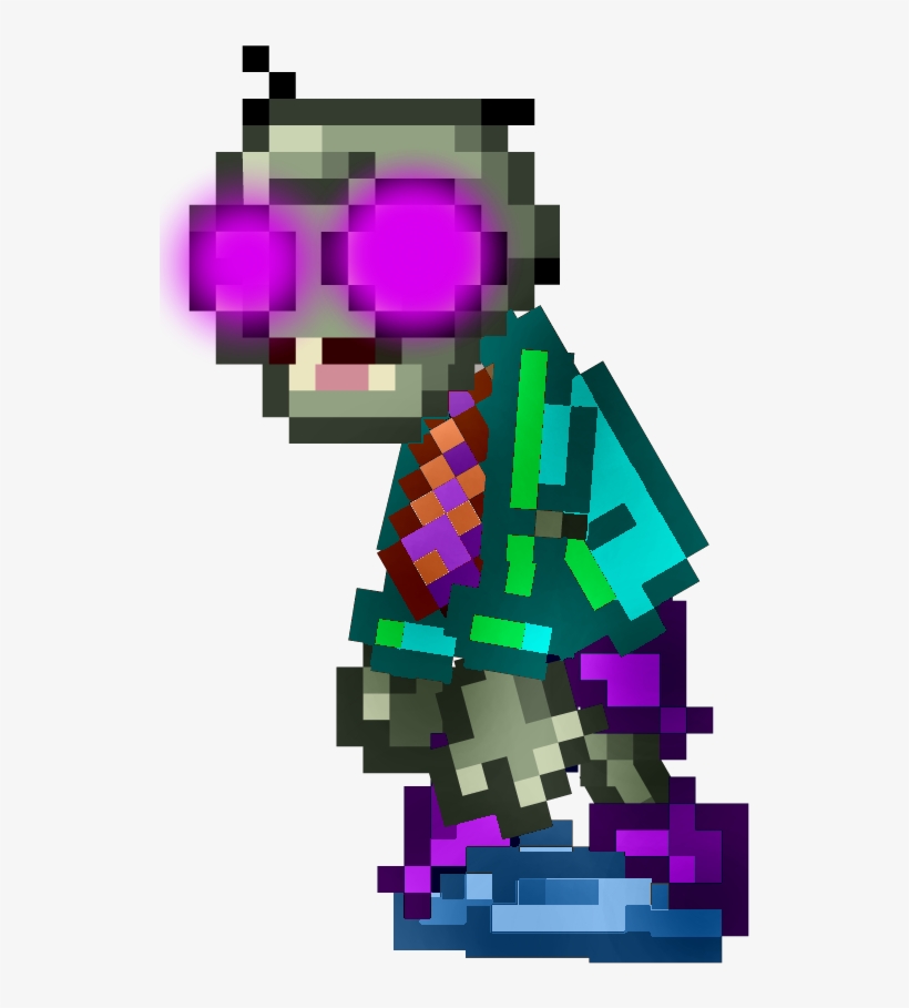 Download Transparent Boot Leg 8 Bit Zombie - Plants Vs Zombies 2 Neon ...