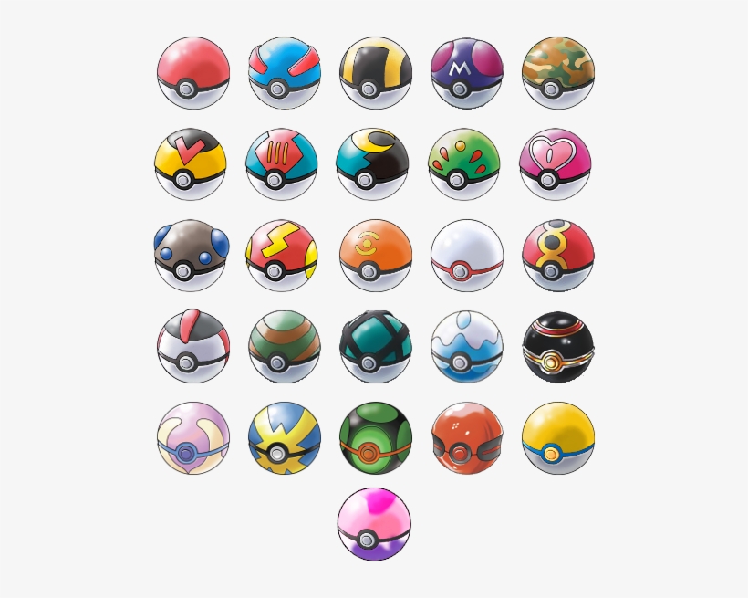 All Pokeballs - Many Pokemons In The World - 484x575 PNG Download - PNGkit
