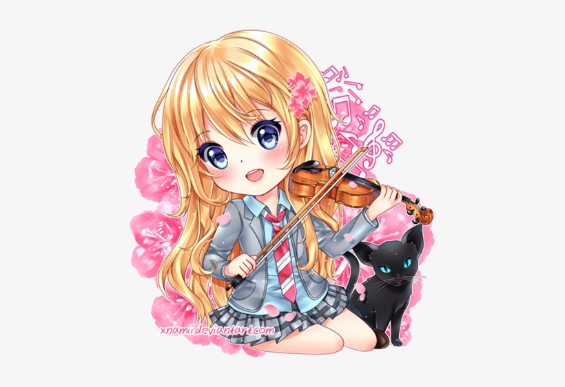 100 Images About Violin On We Heart It - Shigatsu Wa Kimi No Uso Chibi ...