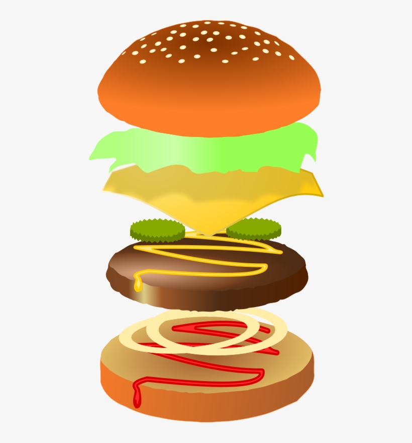 Hamburger Clipart - Making A Burger Clip Art - 468x800 PNG Download ...