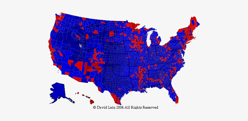 Dave Leip's Atlas Of U - Florida Red And Blue Counties - 508x323 PNG ...