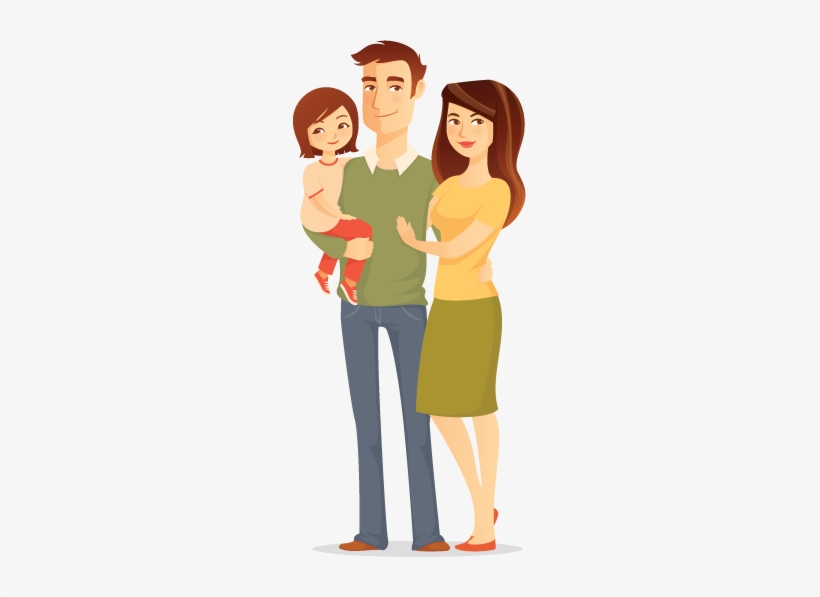 Download Transparent Parents Page Image - Cartoon Young Family - PNGkit